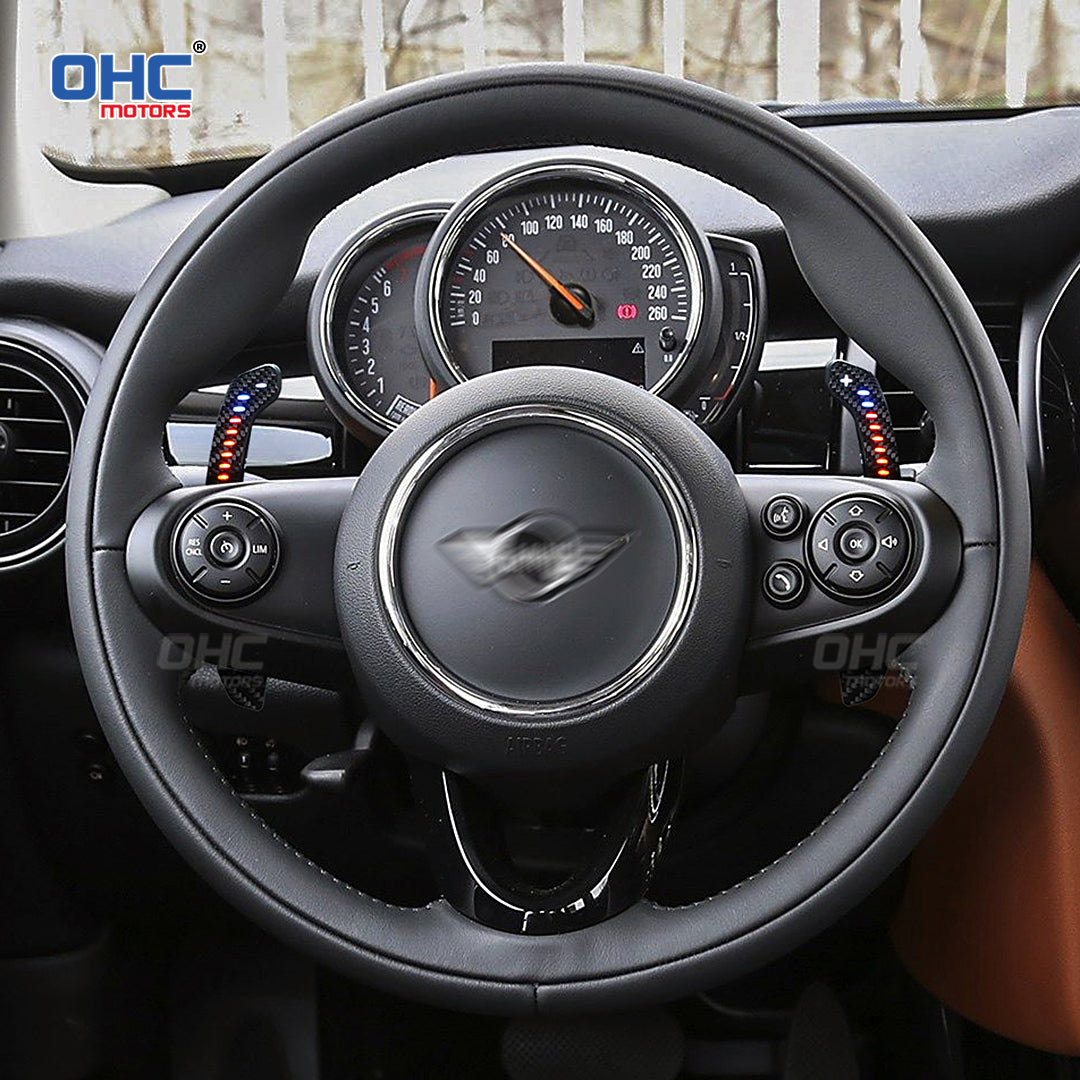 LED Magnetic Carbon Fiber Paddle Shifters For 02-06 Mini Cooper R50 R5 ...